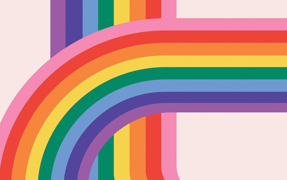 Colorful Rainbow Stripes Wallpaper Mural - Removable Traditional ...