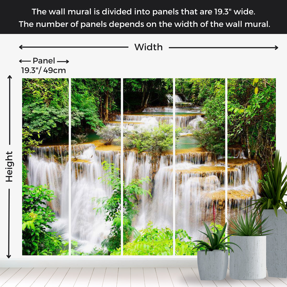 Peel & Stick Landscape Wall Mural - Thai Waterfall – Tiptophomedecor