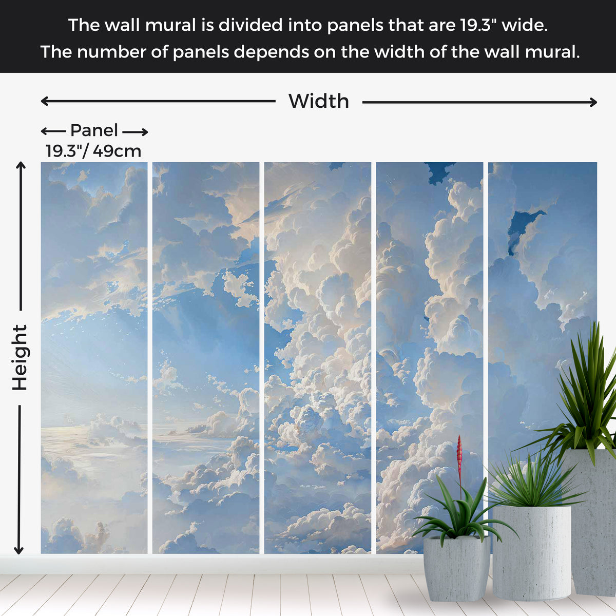 Peel & Stick Landscape Wall Mural - Secrets of The Clouds – Tiptophomedecor