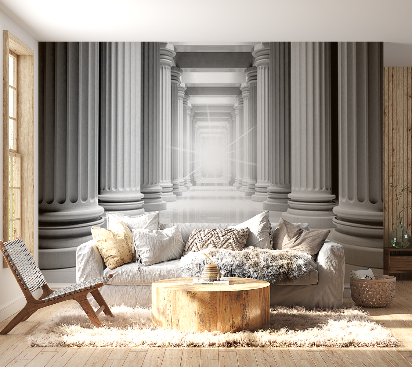 3D Illusion Wallpaper Wall Mural - Skyward Corridor – Tiptophomedecor