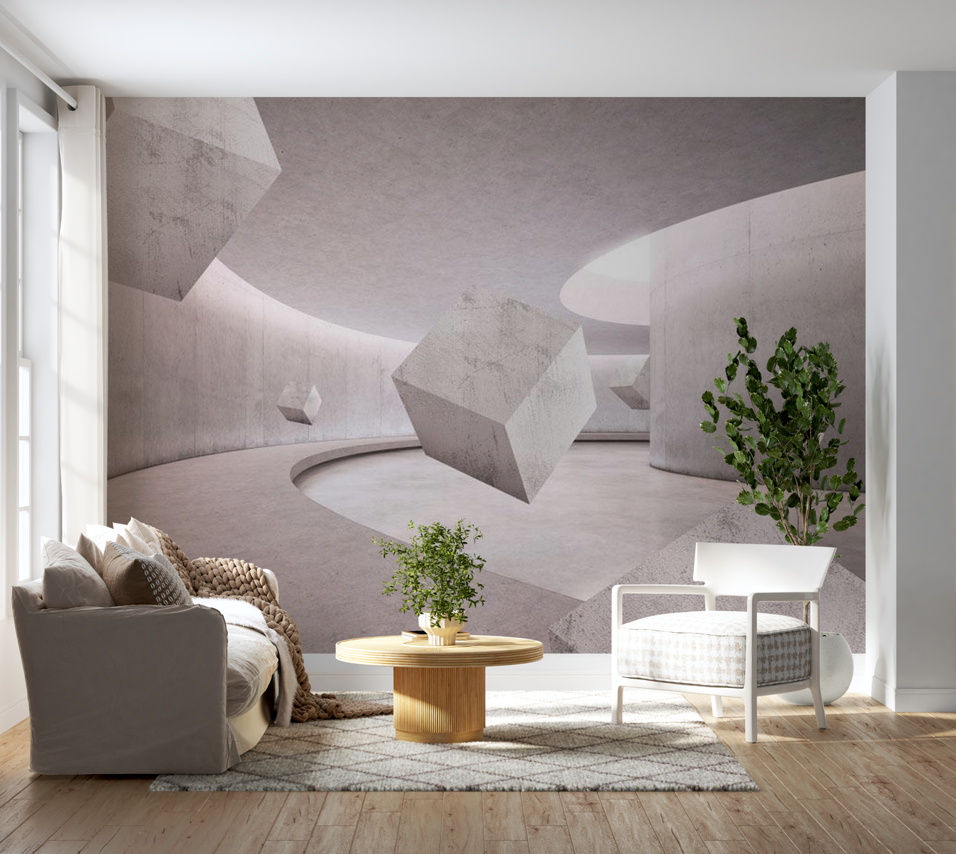 3D Illusion Wallpaper Wall Mural - Skyward Corridor – Tiptophomedecor