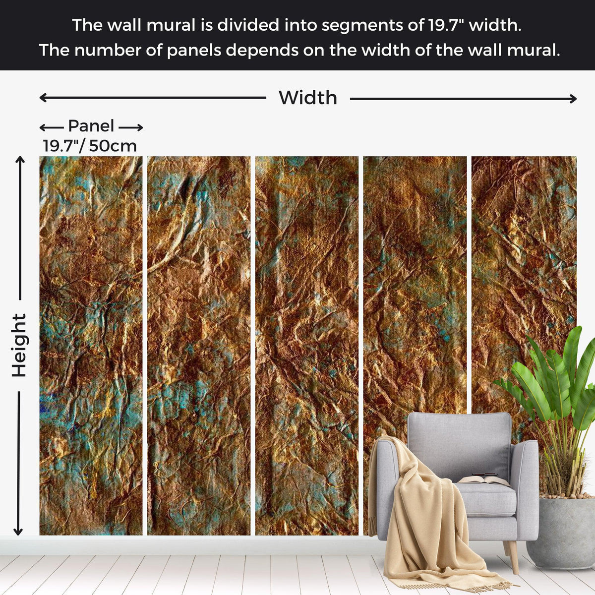 Abstract Wallpaper Wall Mural - Gold Of Atlantis – Tiptophomedecor