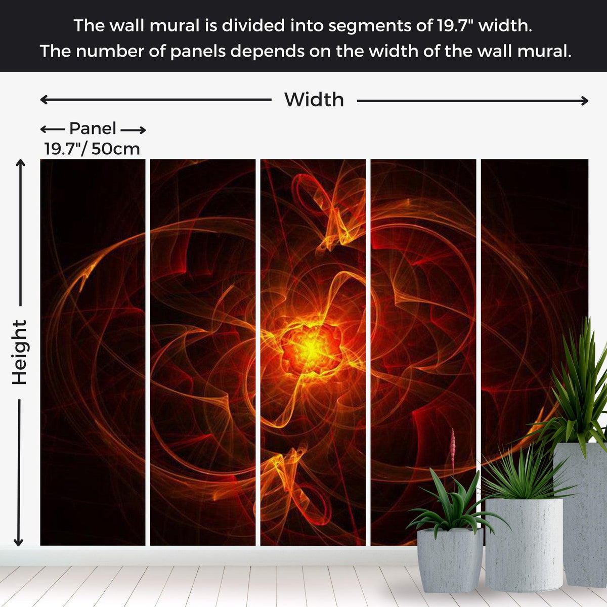 Abstract Wallpaper Wall Mural - Abstract Fire – Tiptophomedecor