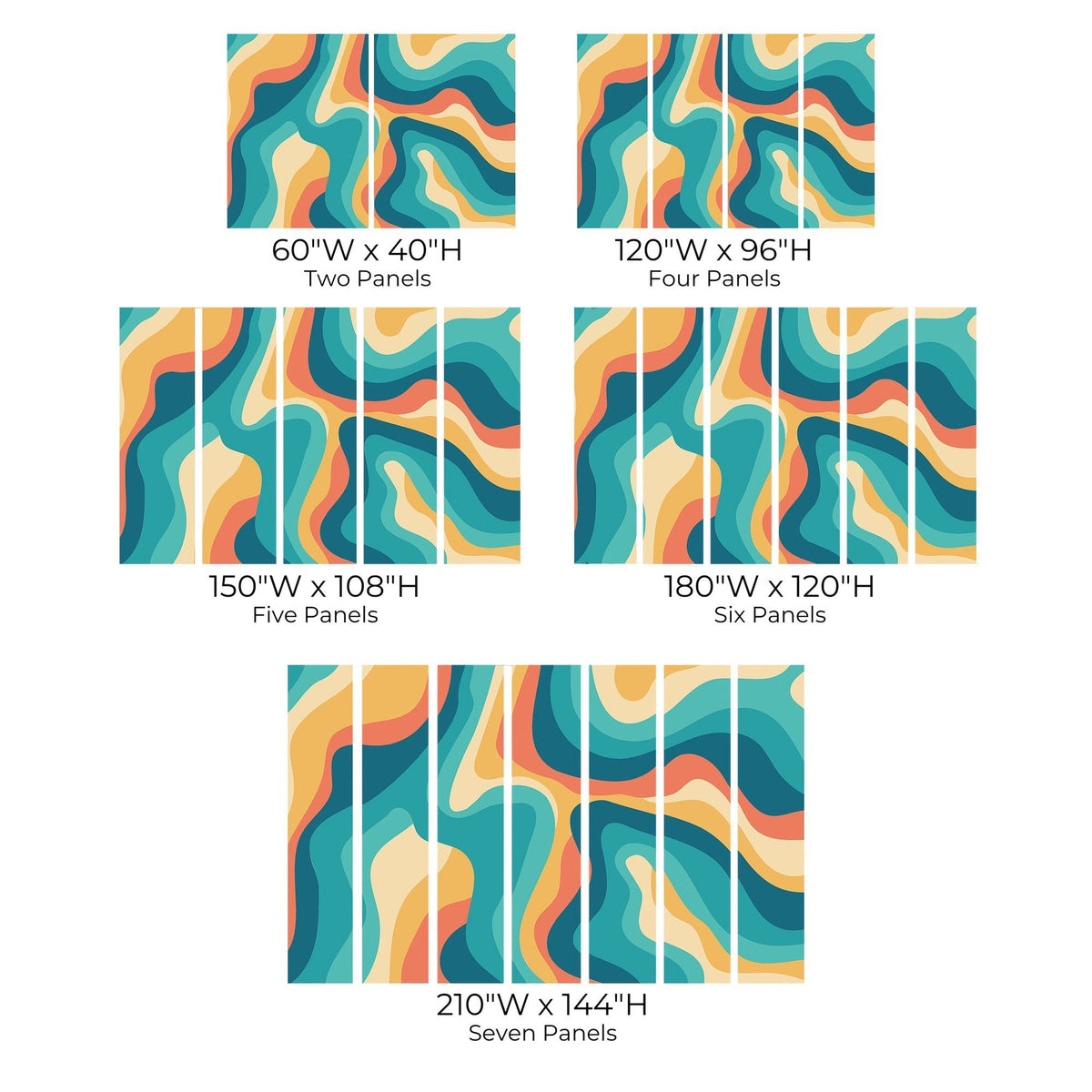 Premium Peel & Stick Wall Mural - Abstract Wavy Lines – Tiptophomedecor