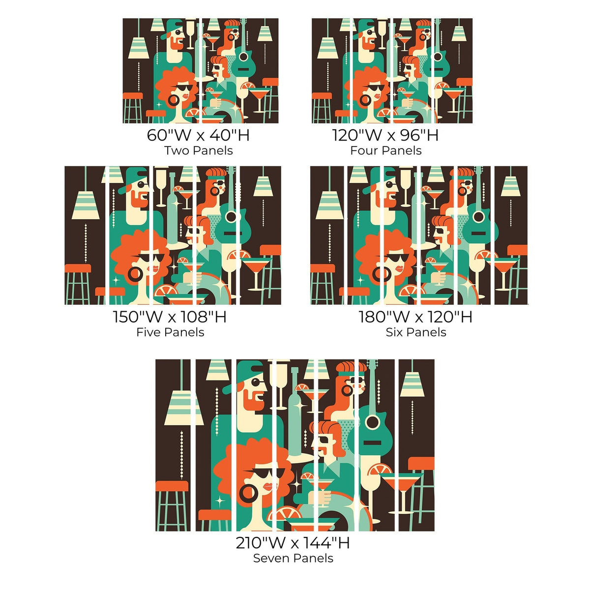 Premium Peel & Stick Wall Mural - Cocktail Party Scene – Tiptophomedecor