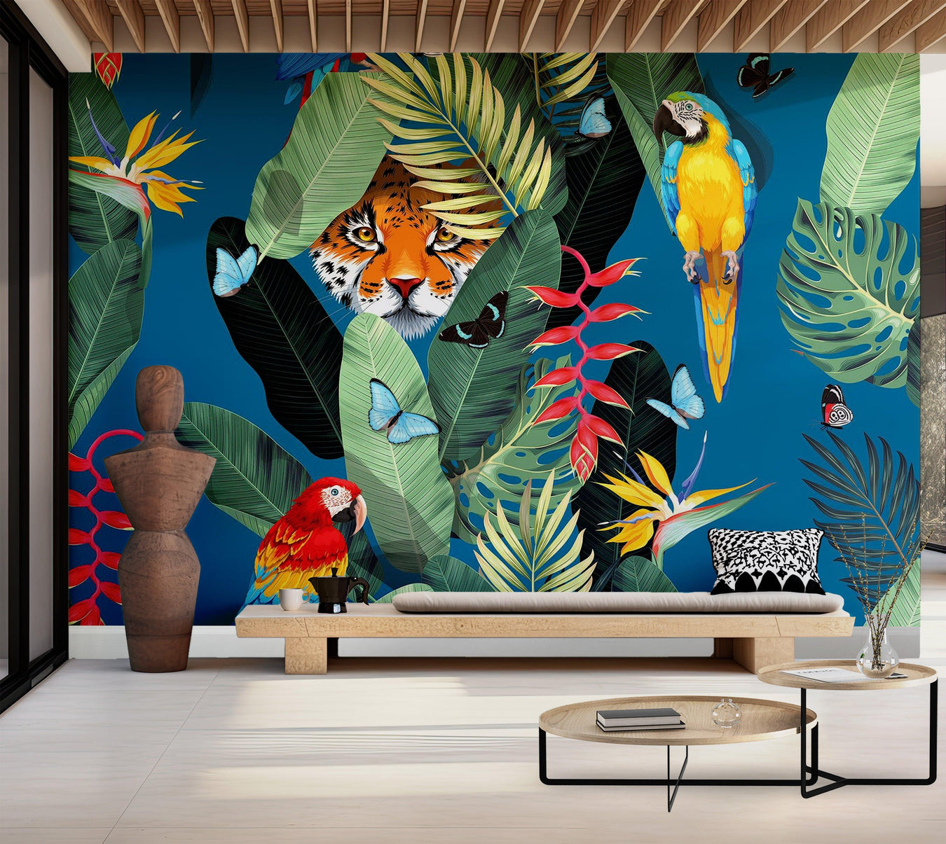 Colorful Abstract Lines Wallpaper Mural - Removable Traditional ...
