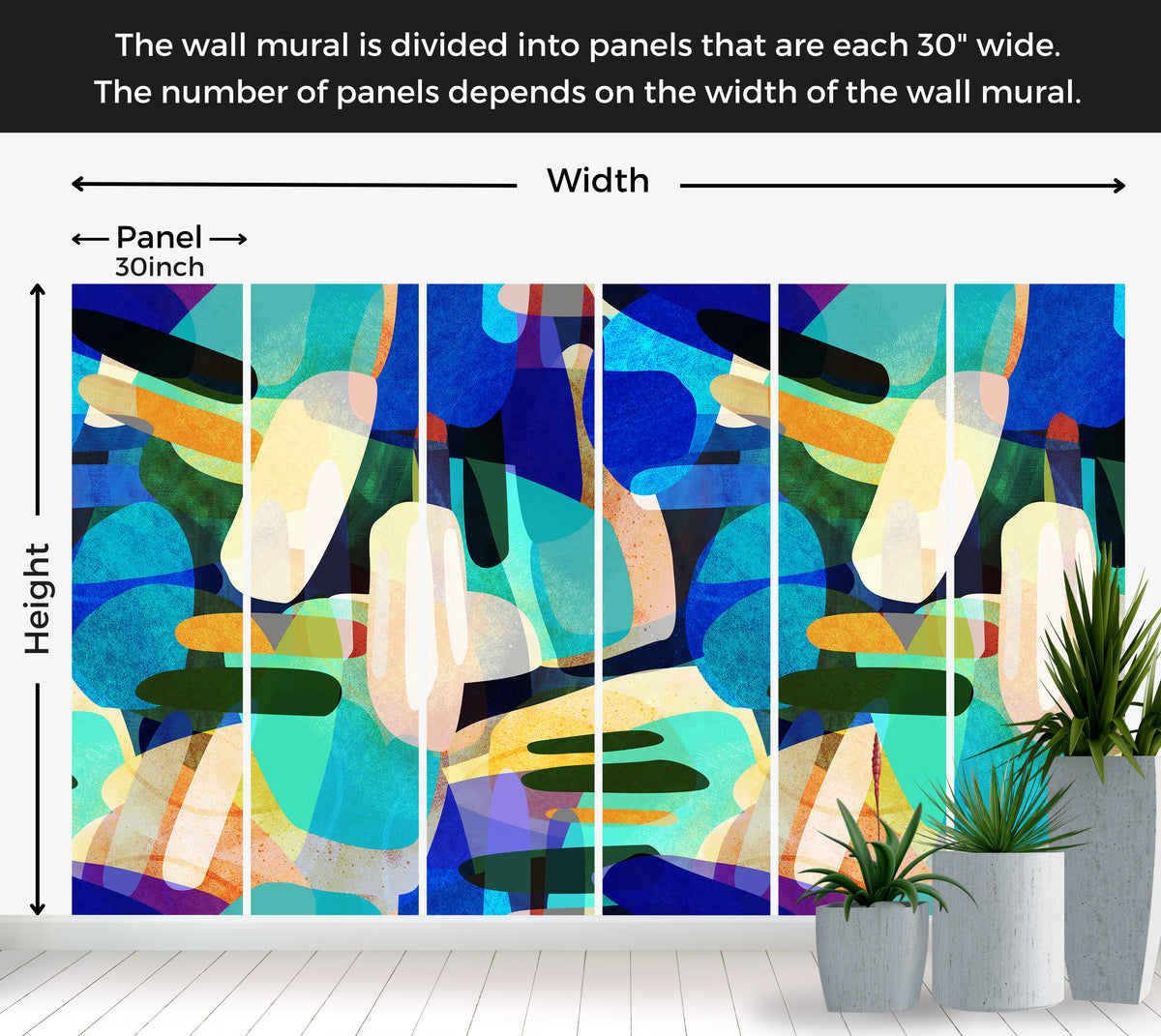 Peel & Stick Abstract Wall Mural - Random Shapes Blue – Tiptophomedecor