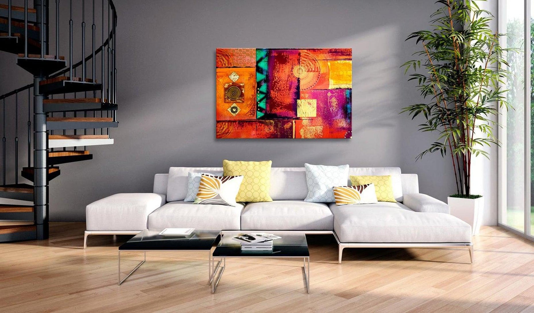 Abstract Stretched Canvas Wall Art – Tiptophomedecor
